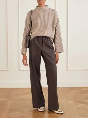 Brunello Cucinelli Sequin-trimmed Ribbed-knit Turtleneck Sweater