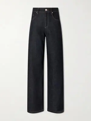 BRUNELLO CUCINELLI Brunello Cucinelli Mid-Rise Straight-Leg Jeans In Deep Blue Denim