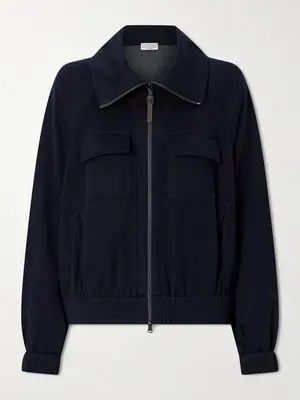 Brunello Cucinelli Cotton-blend Jacket With Silk - Blue