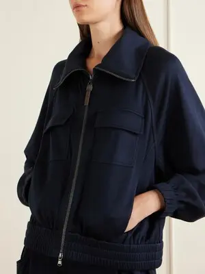 Brunello Cucinelli Cotton-blend Jacket With Silk - Blue