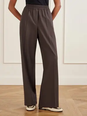 Brunello Cucinelli Wide-leg Wool-blend Pants