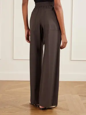 Brunello Cucinelli Wide-leg Wool-blend Pants
