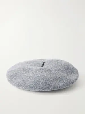 Brunello Cucinelli Embellished Wool-felt Beret - Gray