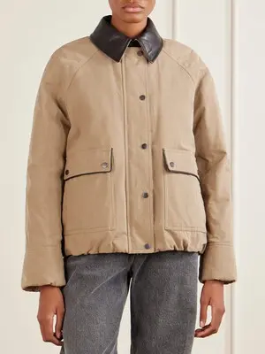 Brunello Cucinelli Leather-trimmed Padded Canvas Jacket