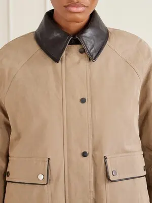 Brunello Cucinelli Leather-trimmed Padded Canvas Jacket