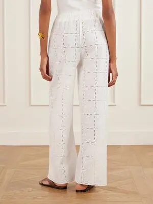 Faithfull The Brand Mora Broderie Anglaise Straight-leg Pants