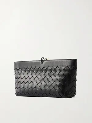 Bottega Veneta Andiamo Intrecciato Leather Boat Pouch