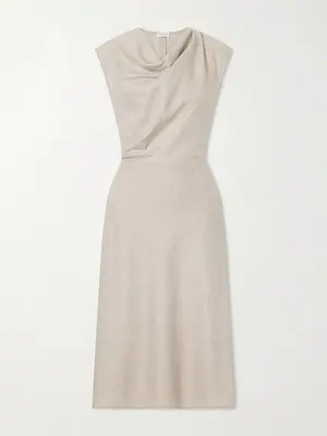 Brunello Cucinelli Draped Virgin Wool Midi Dress