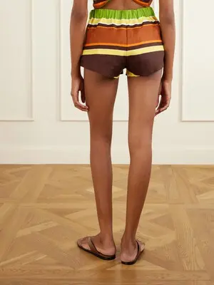 Faithfull The Brand Miel' Striped Linen Shorts - Brown