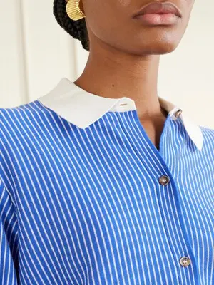LA LIGNE Striped Cotton-blend Knit Shirt