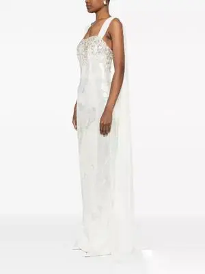 DINA MELWANI Crystal Embellished Sequinned Maxi Gown