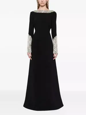 DINA MELWANI Embellished Gown - Black