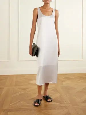 LESET Barb Satin Midi Dress