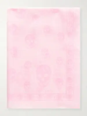 Alexander McQueen Skull Print Silk-chiffon Scarf - Pink