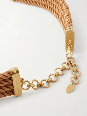 SONIA PETROFF Zinnia Gold-plated, Enamel And Woven Cord Belt