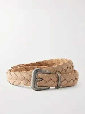 Brunello Cucinelli Braided Suede Belt - Neutrals