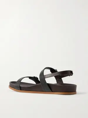 Brunello Cucinelli Embellished Leather Sandals