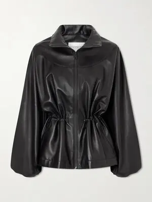 Givenchy Gathered Leather Jacket - Black