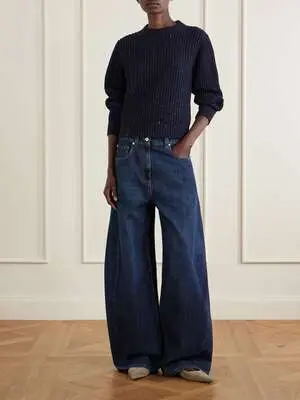 Brunello Cucinelli Sequin-trimmed Ribbed-knit Sweater