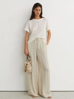 REISS Esme Raffia-effect Mini Crossbody Bag
