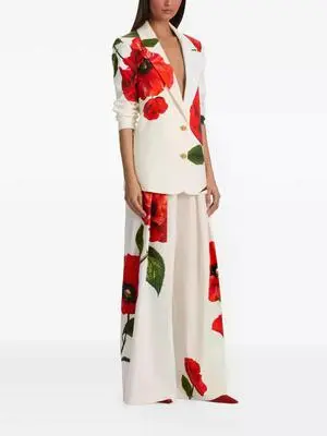 Alice + Olivia Floral-print Notched Lapels Blazer