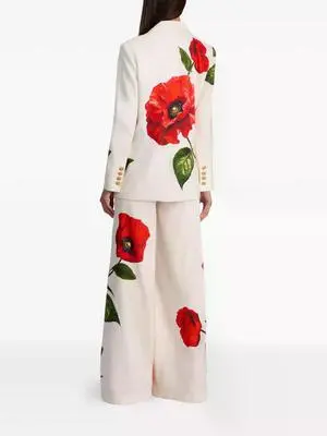 Alice + Olivia Floral-print Notched Lapels Blazer