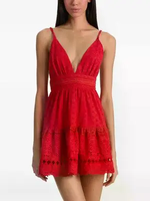 Alice + Olivia Broderie Anglaise Tie Dress