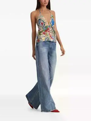Alice + Olivia Karolina Floral-print Halter Top