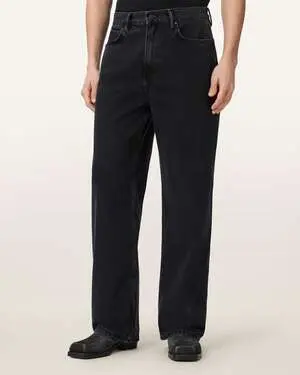 ALLSAINTS Lenny Loose Fit Wide Leg Jeans - Black