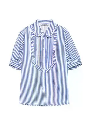 Dice Kayek Striped Puff-sleeves Blouse