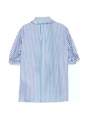 Dice Kayek Striped Puff-sleeves Blouse