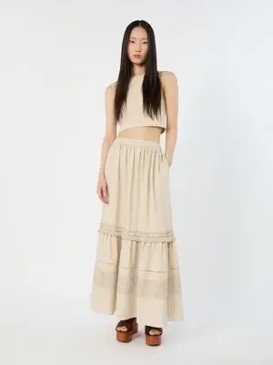 Max Mara Sleeveless Cropped Viscose Knit Top