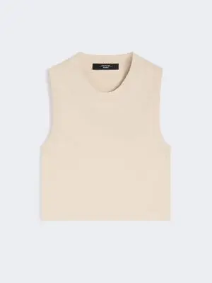 Max Mara Sleeveless Cropped Viscose Knit Top