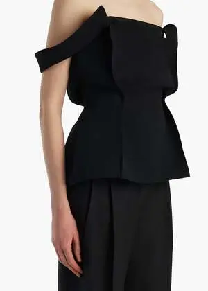 Khaite Yasmina Off-the-shoulder Crepe Top
