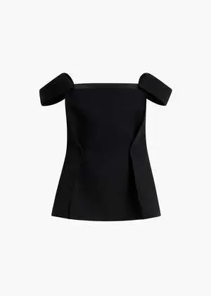 Khaite Yasmina Off-the-shoulder Crepe Top - Black