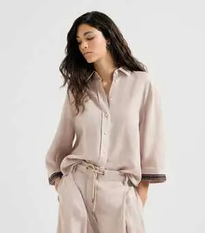 Brunello Cucinelli Embellished Linen Shirt
