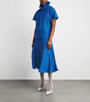 EDELINE LEE Jacquard Ruff Blouse