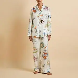 Olivia Von Halle Yves Córdoba Seafood Pajamas - Ivory