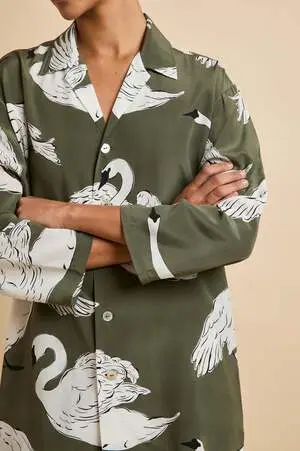 Olivia Von Halle Casablanca Riba Swan Pajamas