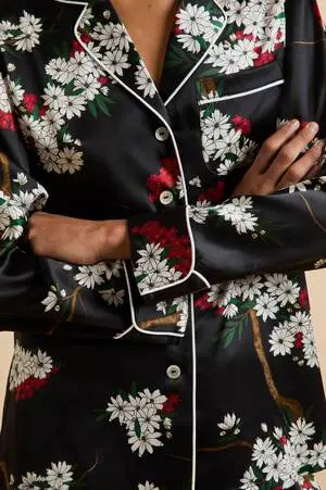 Olivia Von Halle Lila René Blossom Pajamas - Black
