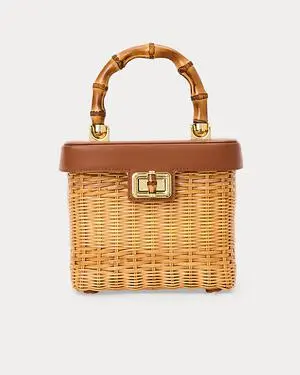Lilly Pulitzer® Sienna Top Handle Wicker Bag - Honey