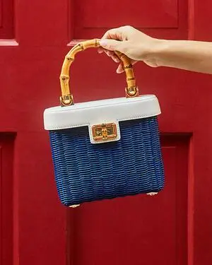 Lilly Pulitzer® Sienna Top Handle Wicker Bag
