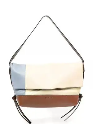 Marni Colour-block Leather Shoulder Bag - Neutrals