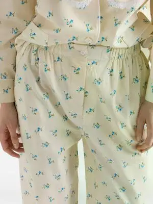Prada Floral Print Wide Leg Trousers
