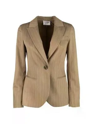 POST SCRIPTUM Pinstripe Single-breasted Blazer - Neutrals