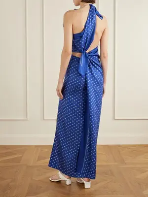 Christopher Esber Bandana Printed Silk Twill Maxi Dress