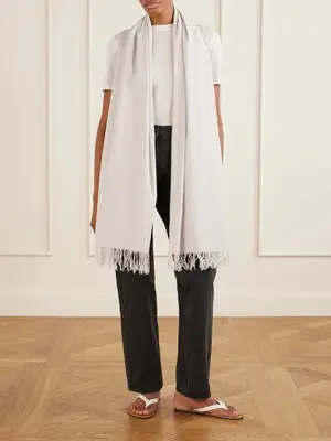 THE ROW Parla Fringed Cotton Scarf