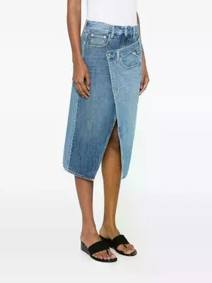 REPLAY Asymmetric Wrap Denim Skirt