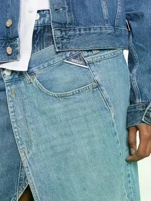 REPLAY Asymmetric Wrap Denim Skirt
