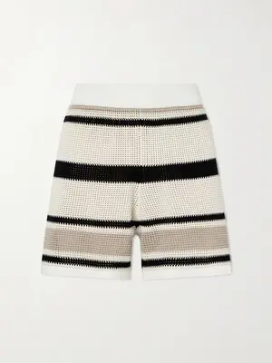 Brunello Cucinelli Striped Open-knit Shorts